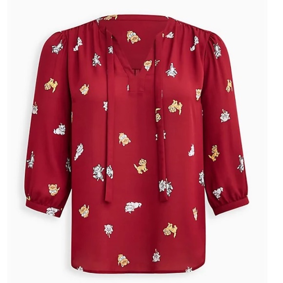 torrid | Tops | Torrid Nwt Disney Cats Peasant Blouse Red | Poshmark